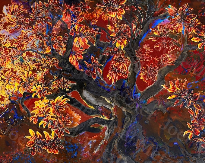 An Original Acrylic and Oil Line of Trees Painting | Beautiful Nature ...