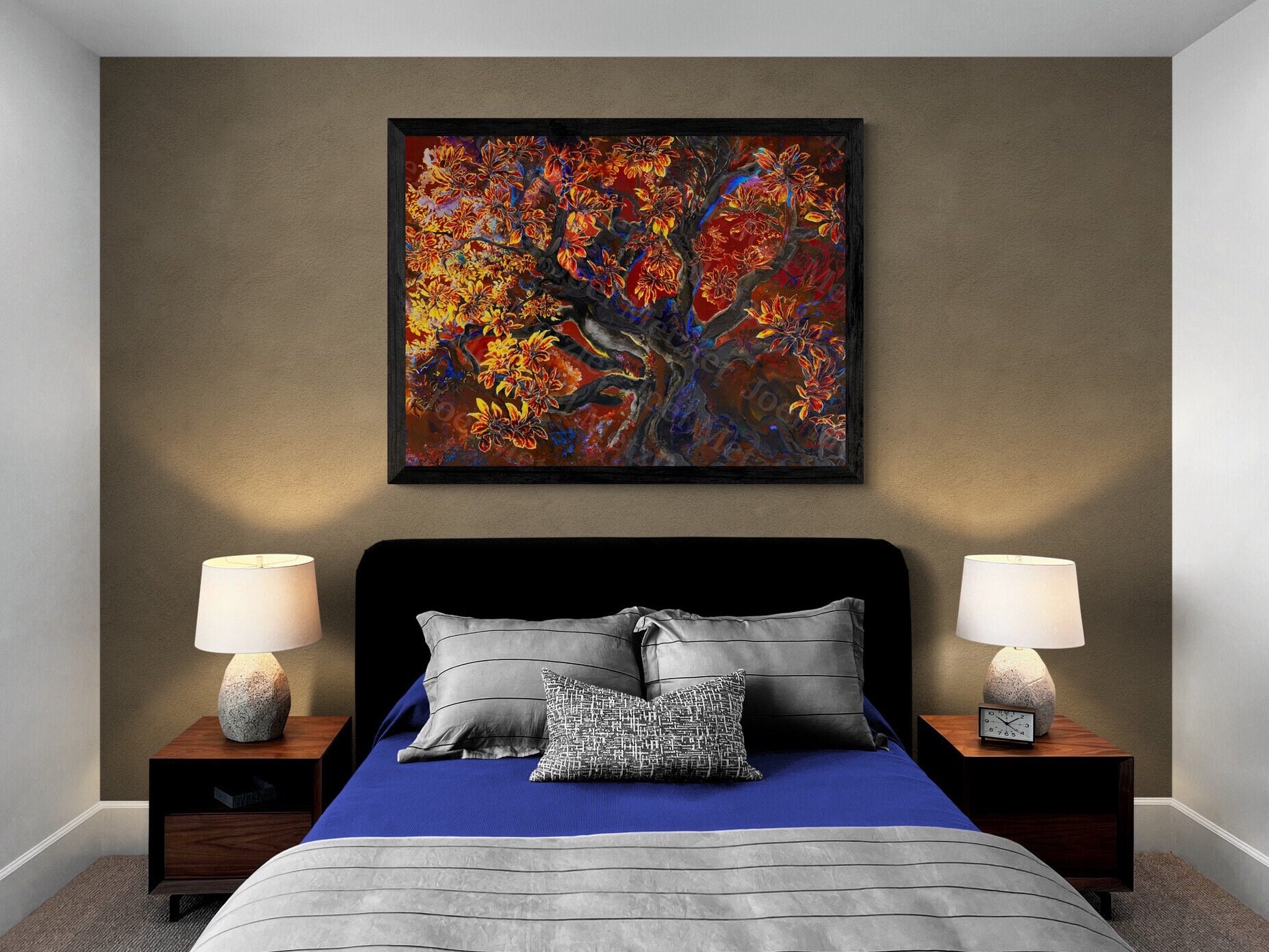 Art Print of an Original Acrylic Fig Tree Painting on Canvas | Detailed ...