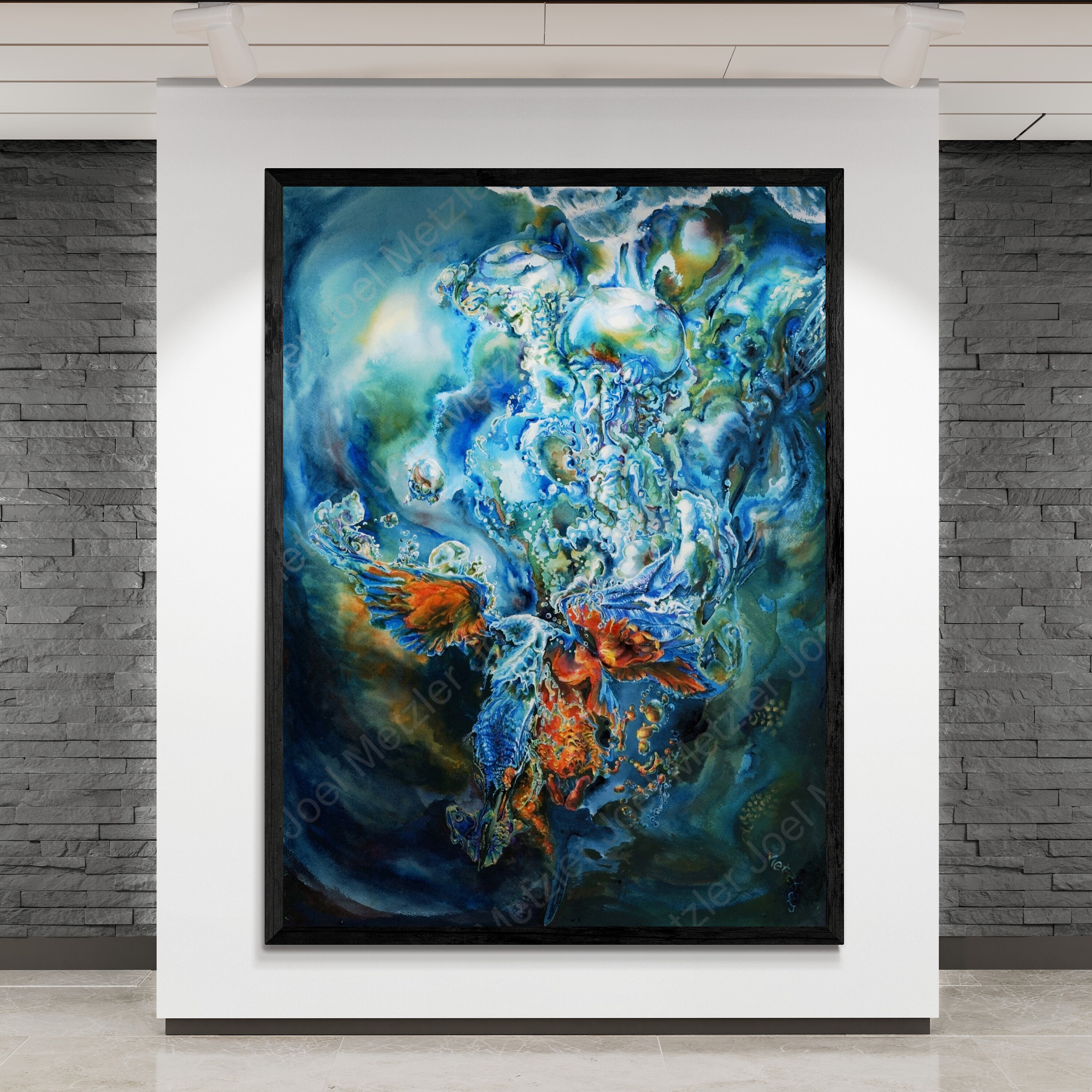 An Original Acrylic Kingfisher Painting | Detailed Wall Art | British ...