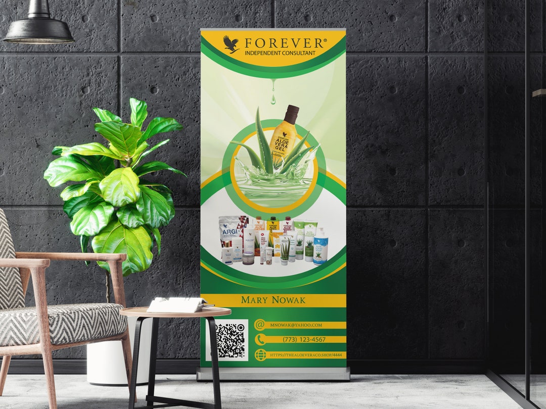 Forever Living Retractable Banner: Custom Design, 33"x81" - Etsy
