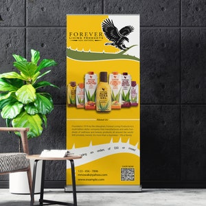 RETRACTABLE BANNER Stand Forever LIVING Product Consultant 33x 81 Great ...