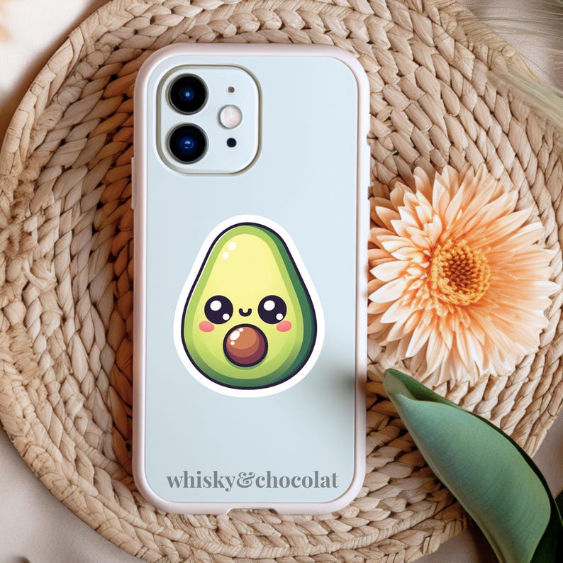 Cute Kawaii Avocado Sticker, Avocado Lovers, Foodie Sticker, Matte ...