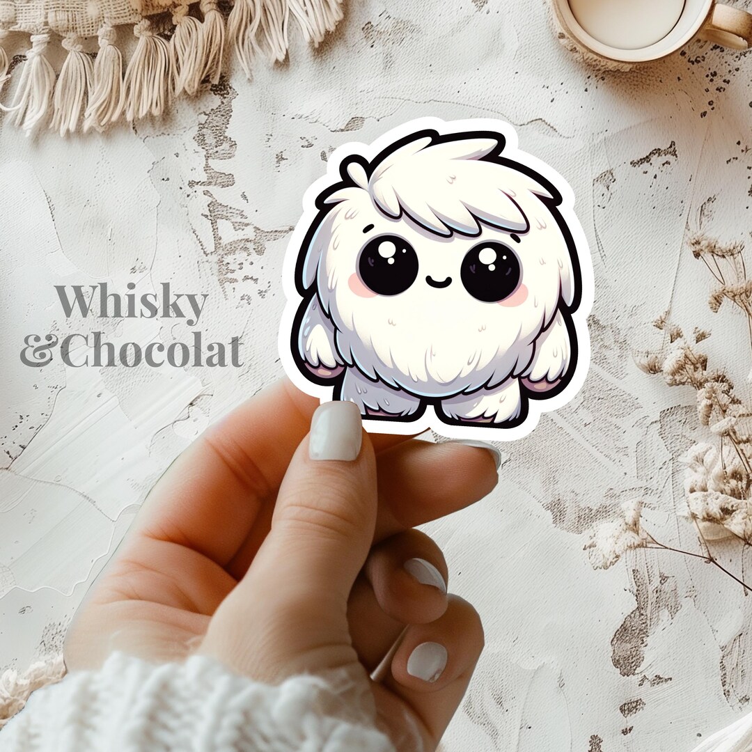 Cute Kawaii Yeti Sticker, Animal Lovers, Adorable Stickers, Matte Vinyl ...