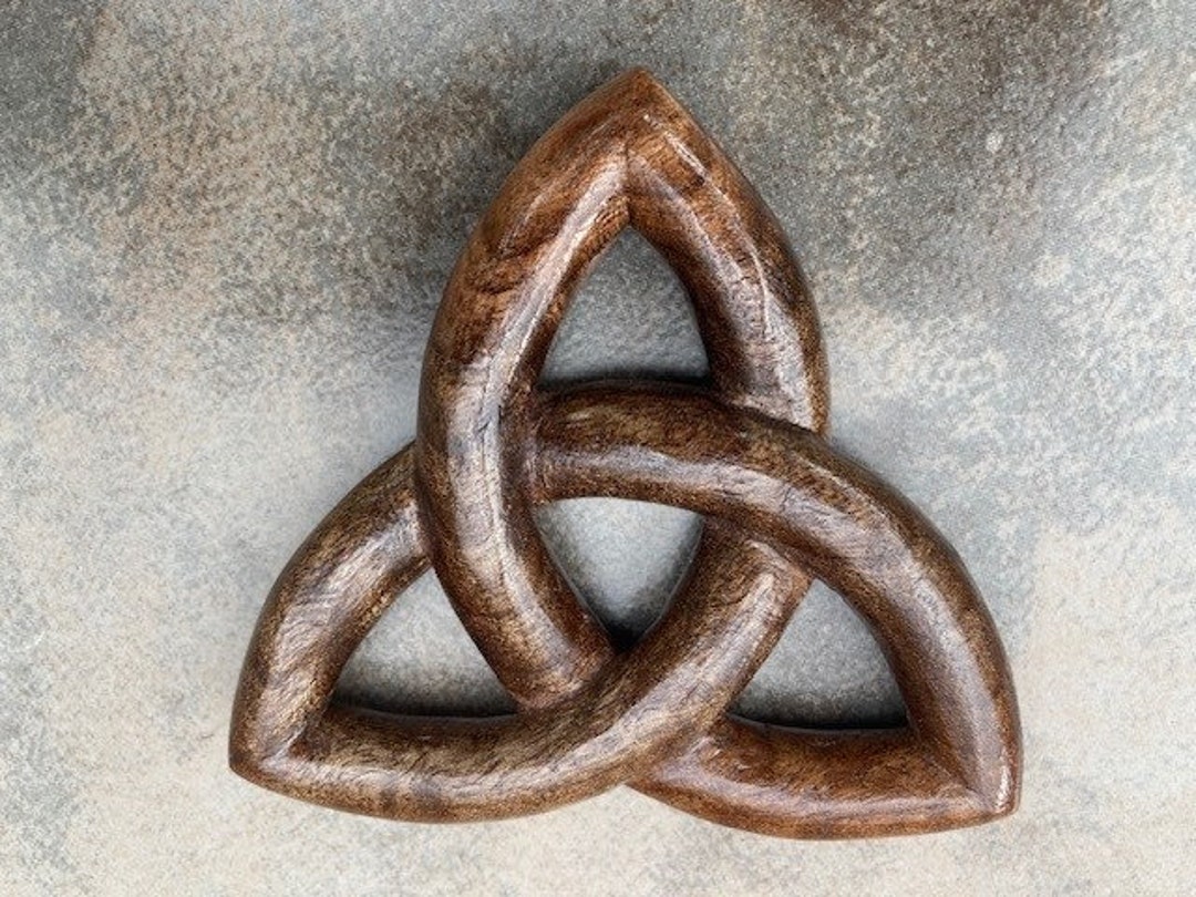 Celtic Triquetra (trinity) Knot Hand Carved From Curly Clarno Walnut ...