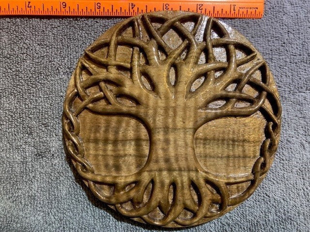 Celtic Tree of Life Hand Carved From Figured Oak and Hand Sanded to ...
