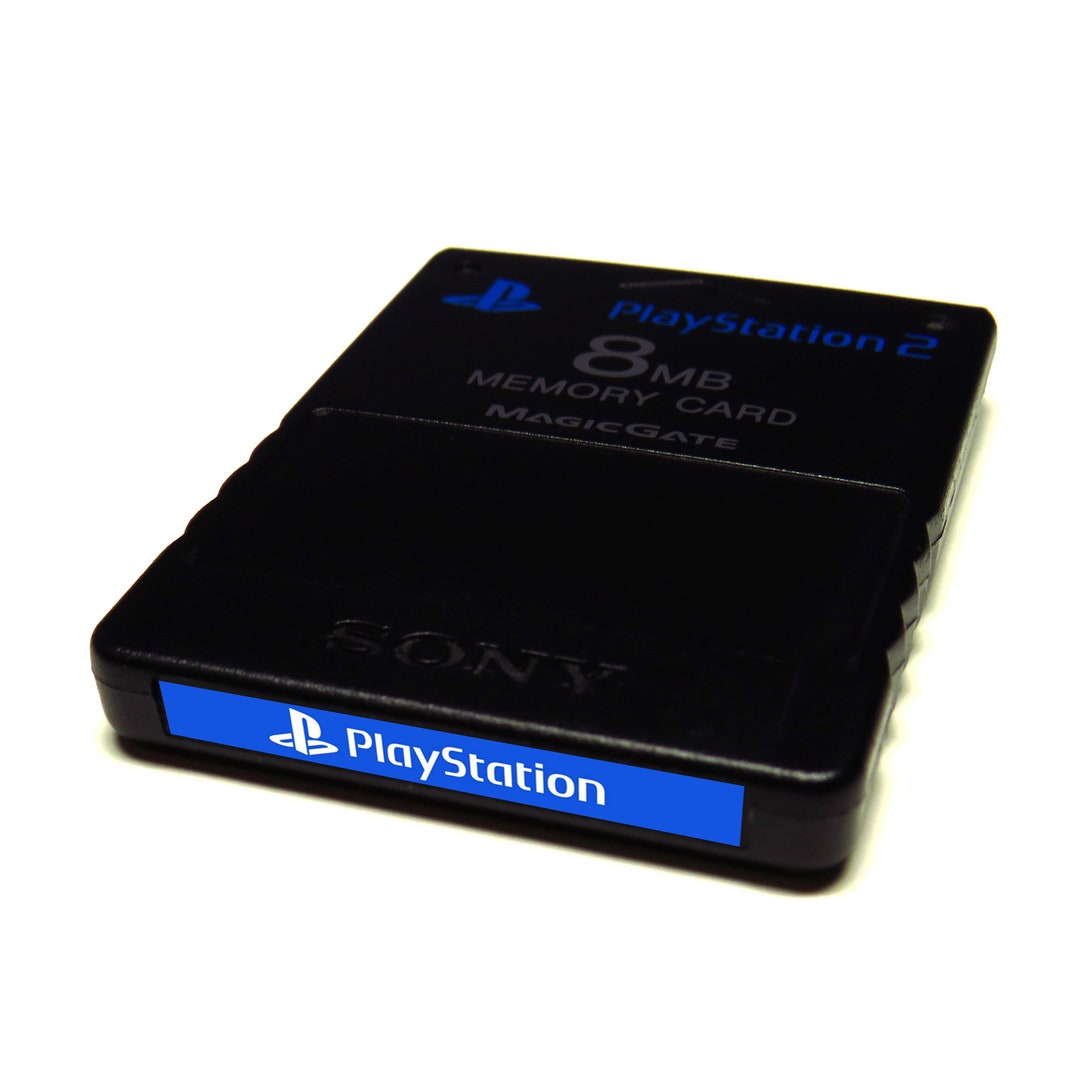 Playstation Logo - Custom Playstation 2 (PS2) Memory Card Sticker ...