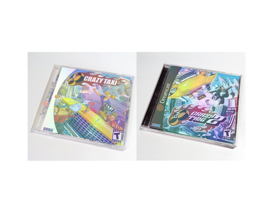 Custom Crazy Taxi SEGA Dreamcast Holographic Cover Art Inserts ...