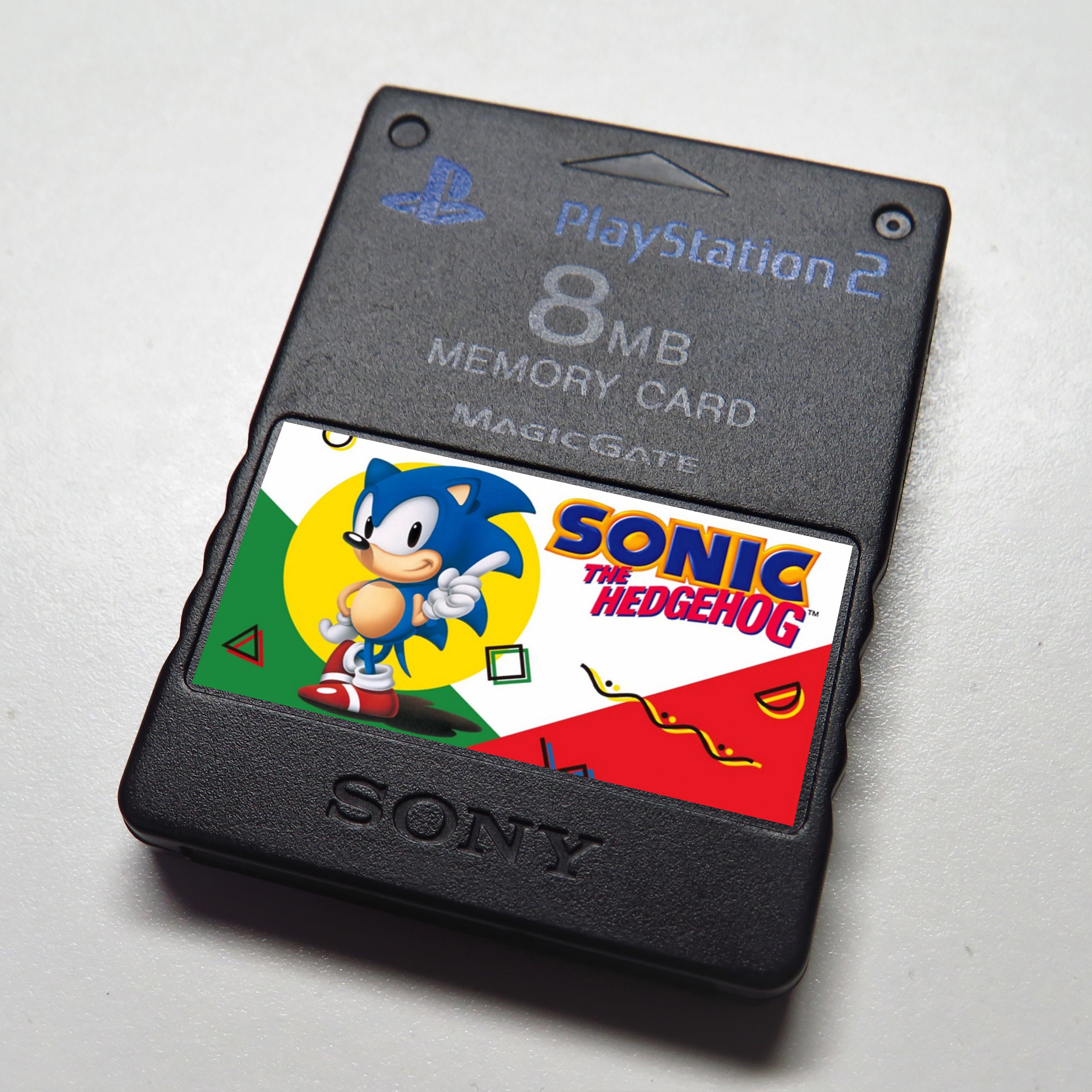 Custom Classic Sonic the Hedgehog Playstation 2 PS2 Memory Card ...