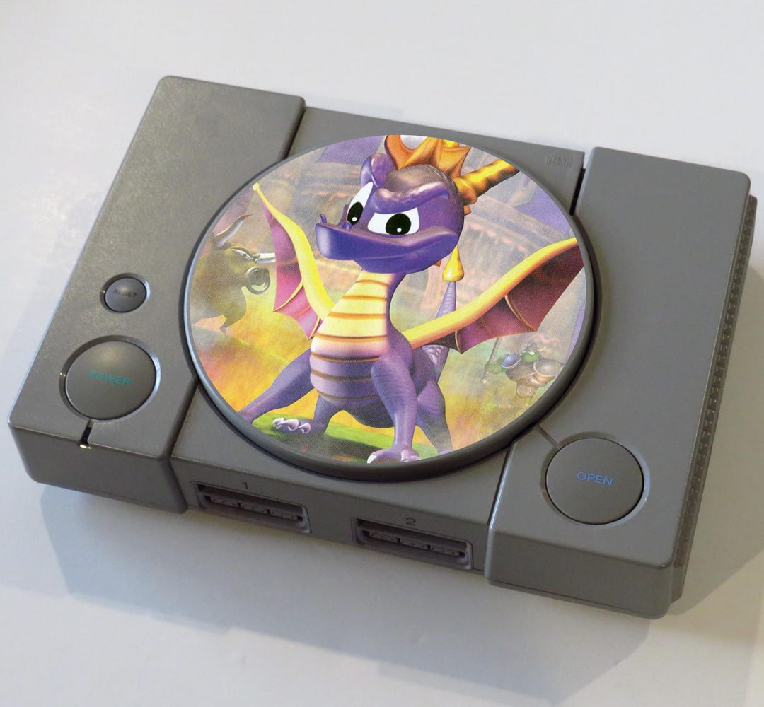 Custom Spyro the Dragon Playstation 1 PS1 Console Lid Stickers You Pick ...