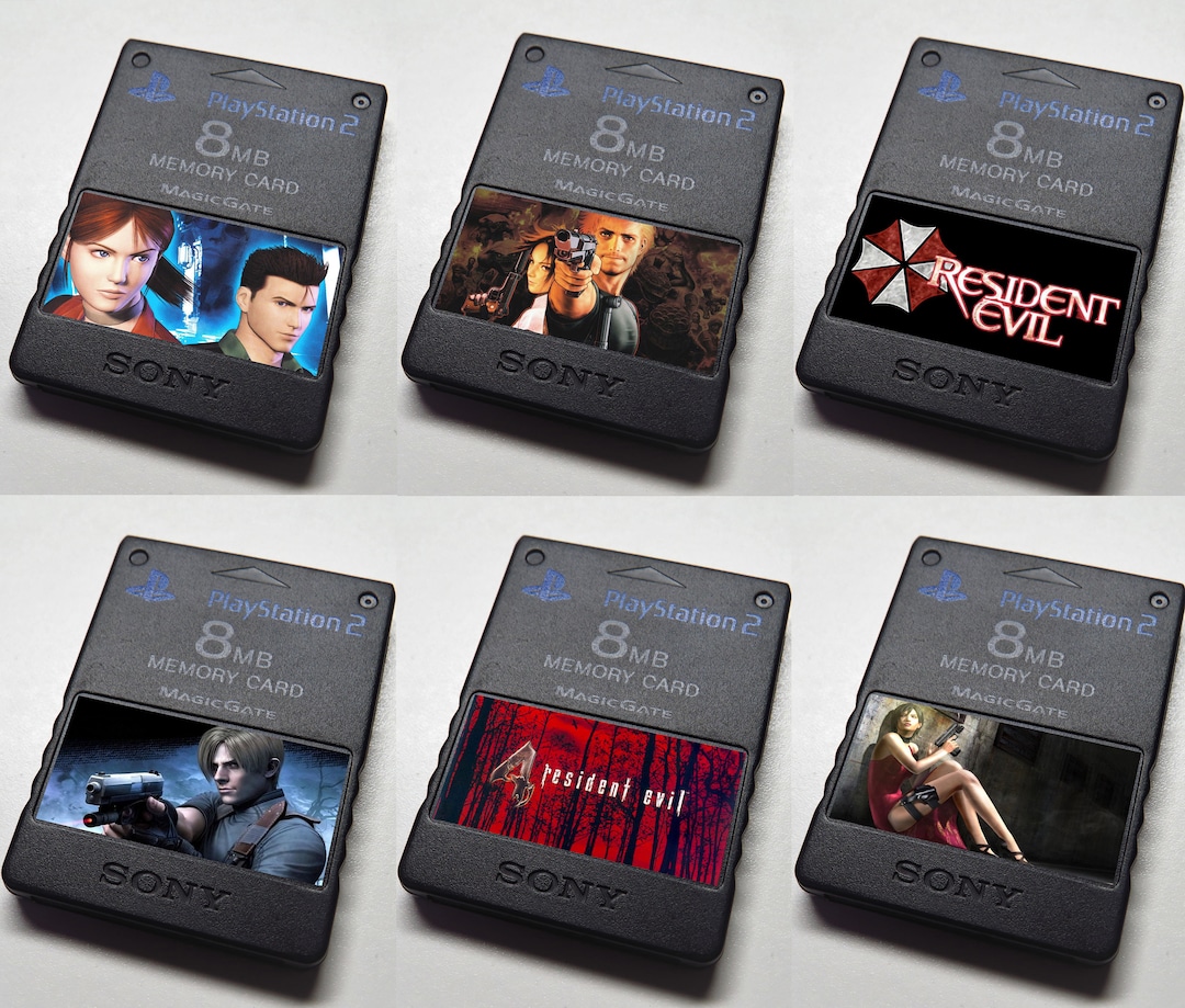 Custom Resident Evil Playstation 2 (PS2) Memory Card Stickers - You ...