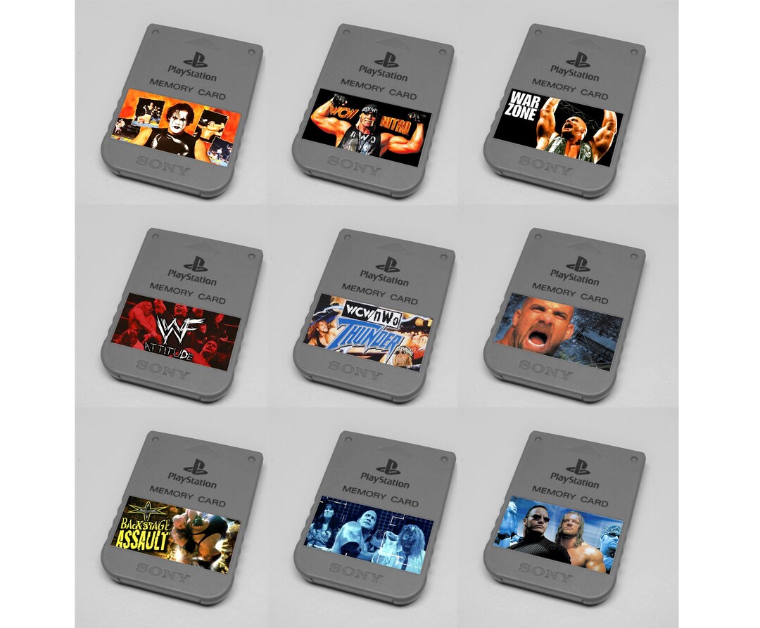 Custom WCW and WWF Playstation Memory Card Stickers - You Pick! - Etsy