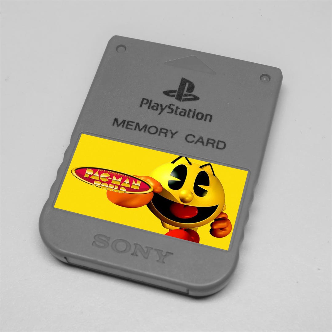 Custom Pac-man World Playstation Memory Card Stickers You Pick - Etsy