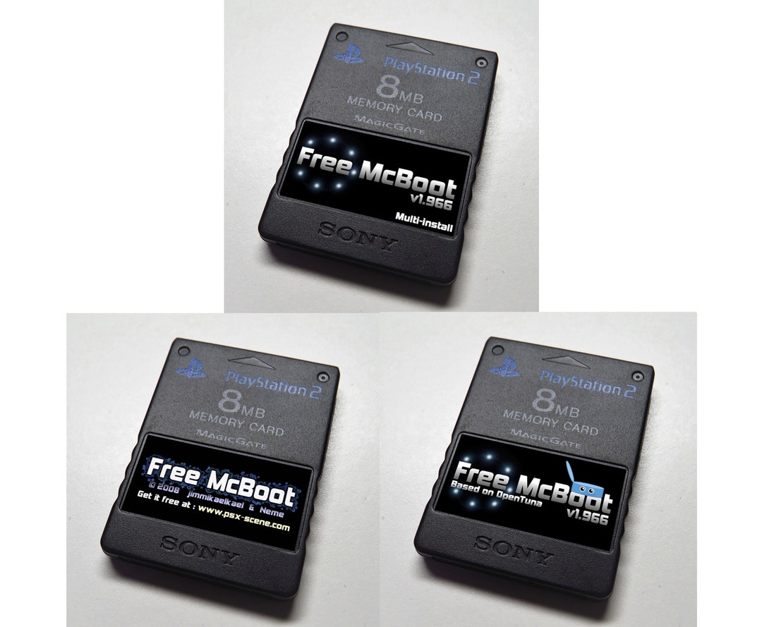 Custom Free Mcboot Playstation 2 (PS2) Memory Card Stickers - You Pick ...