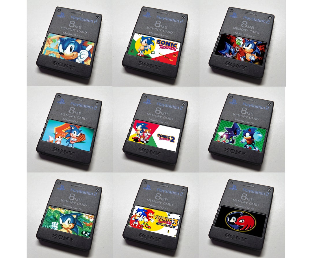 Custom Classic Sonic the Hedgehog Playstation 2 PS2 Memory Card ...