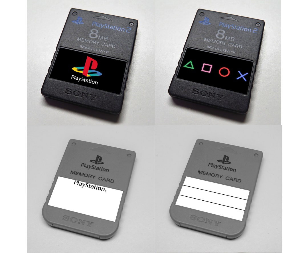 Custom Playstation Logo, Buttons, Blank, and Notes Memory Card Stickers ...