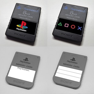 Custom Playstation Logo, Buttons, Blank, and Notes Memory Card Stickers ...