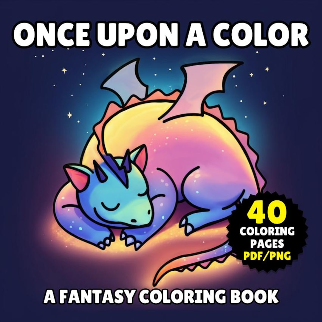 Once Upon a Color - Fantasy Coloring Book Bold and Easy Scenes Digital ...