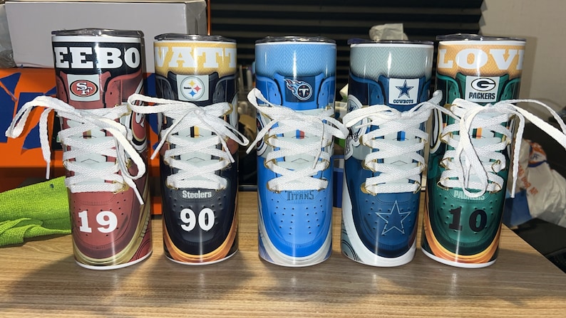 NFL Nike Tumblers With Shoe Laces - Etsy