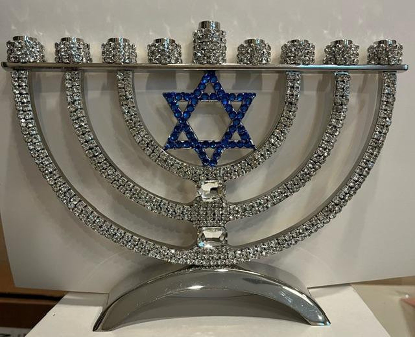 Beautiful Swarovski Crystal Jewish Menorah Candle - Star of David - Etsy