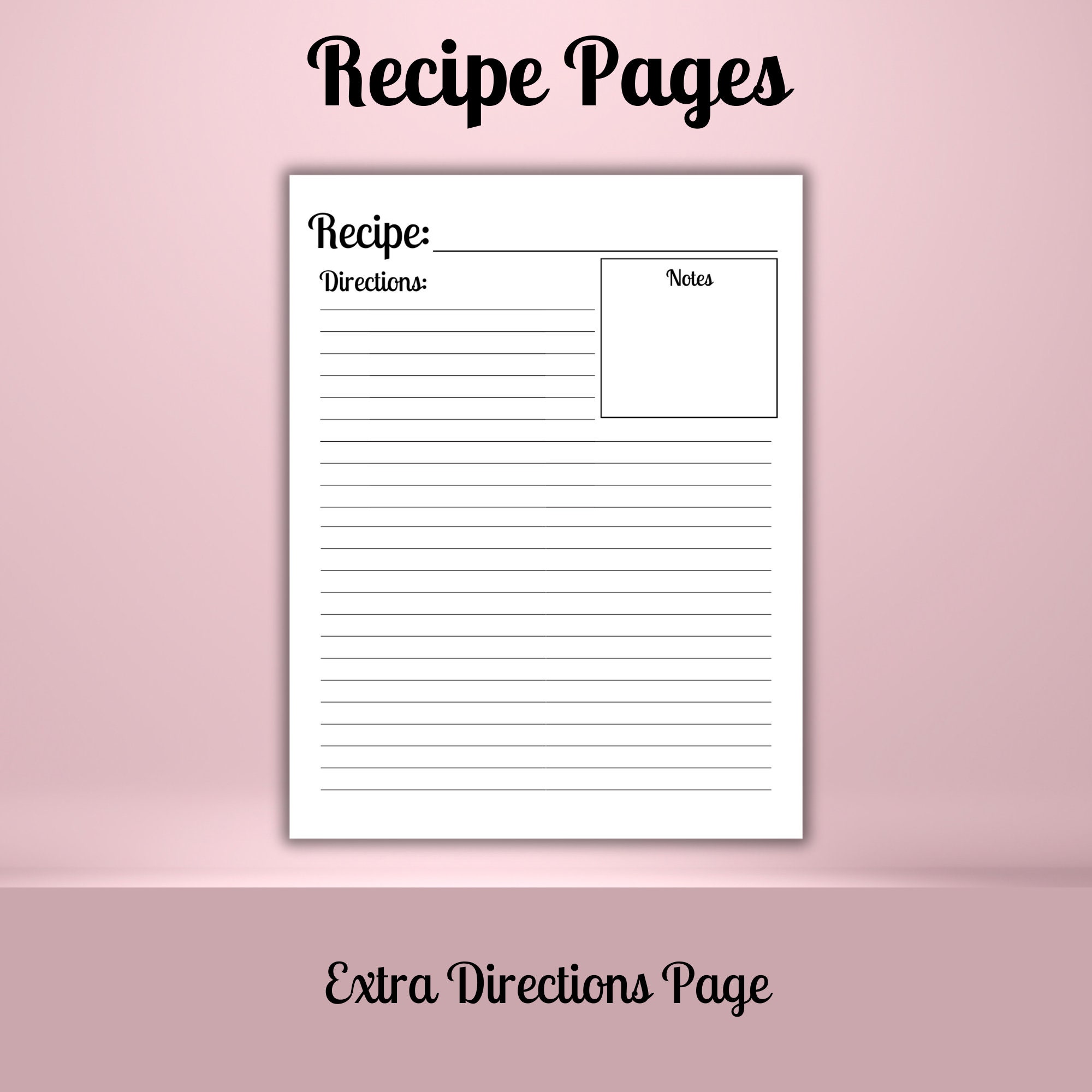 Blank Printable Recipe Cards - Recipe Binder Inserts - Etsy
