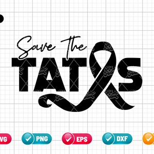 Save the Tatas SVG PNG EPS | Breast Cancer Awareness Shirt | Breast ...