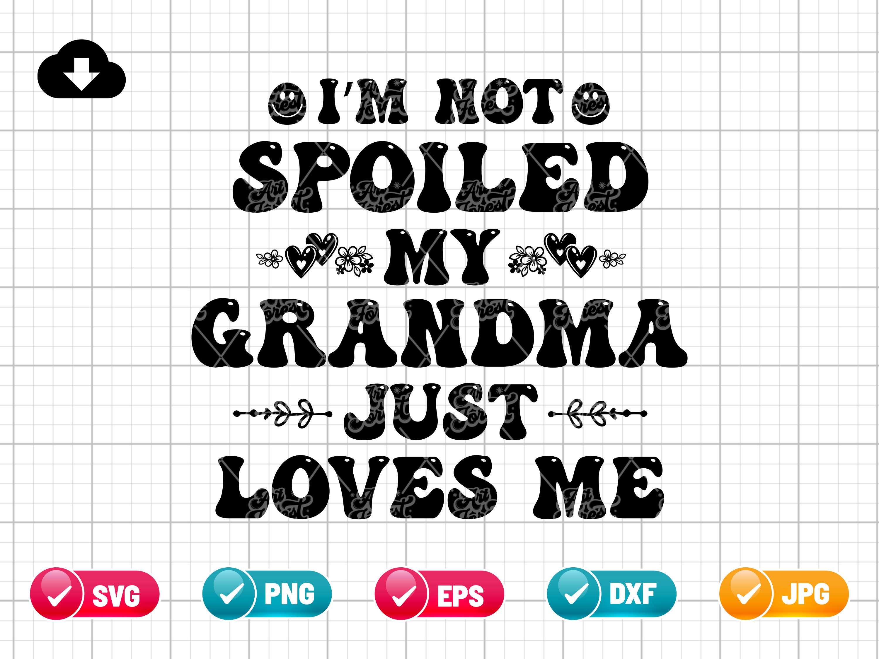 I Am Not Spoiled My Grandma Just Loves Me SVG PNG EPS | Granddaughter ...