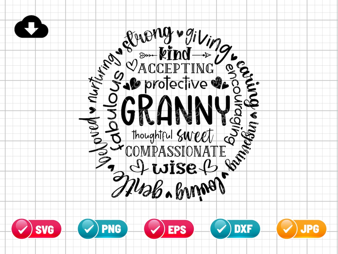Granny SVG PNG EPS | Granny Definition Svg | Grandma Svg | Grandmother ...