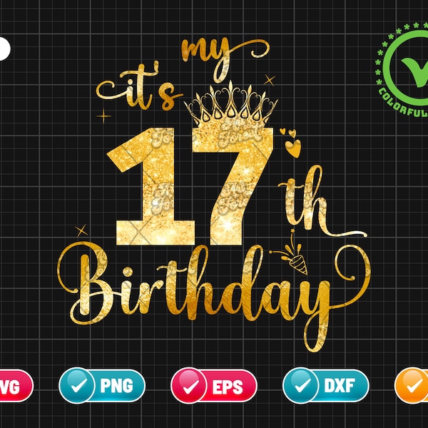17th Birthday Svg - Etsy