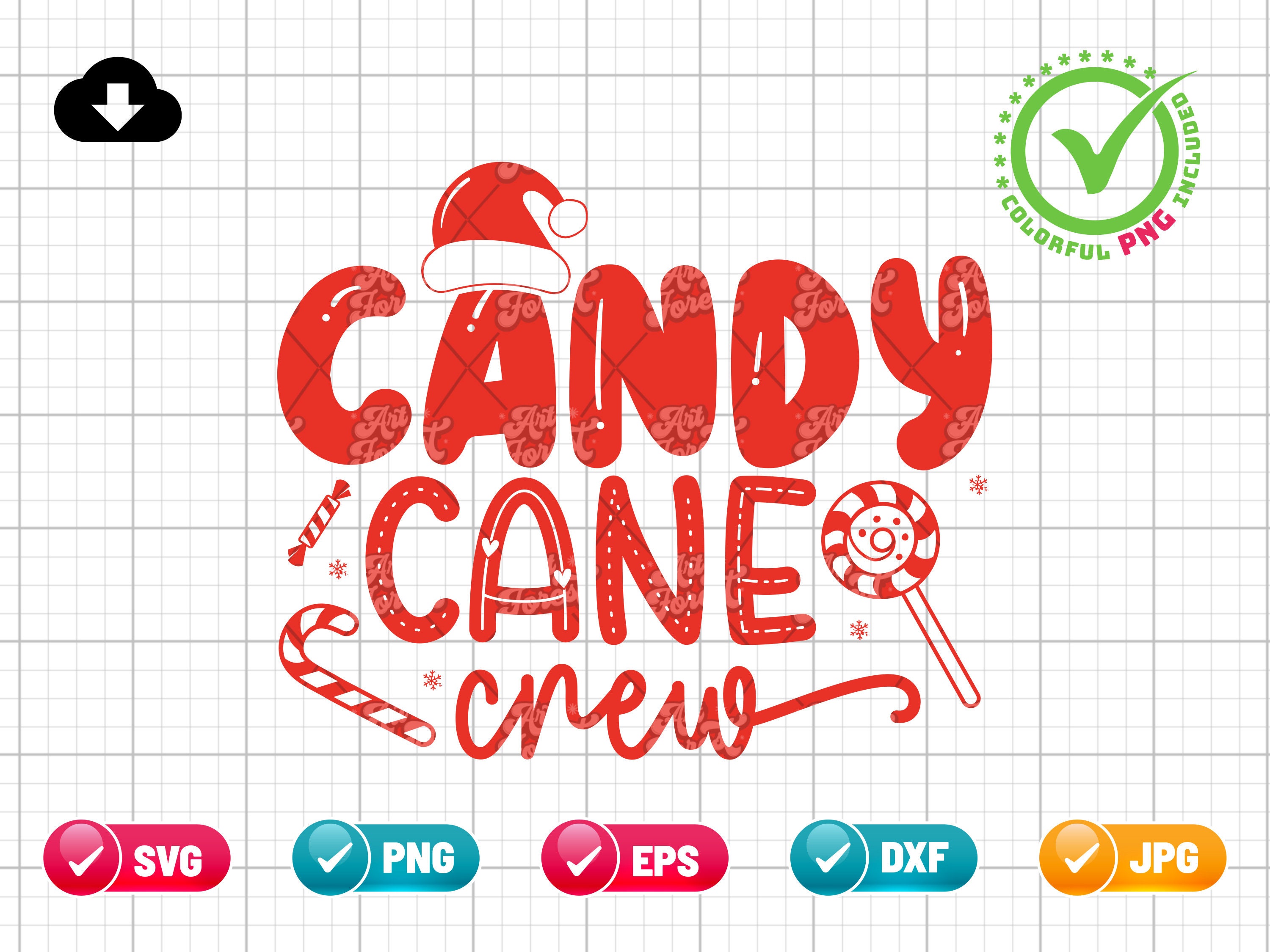 Candy Cane Crew SVG PNG EPS Christmas Svg Candy Svg Christmas Candy Svg ...