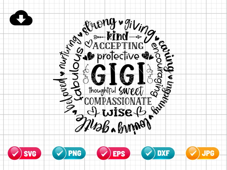 Gigi SVG PNG EPS | Gigi Definition Svg | Grandma Svg | Grandmother Svg ...