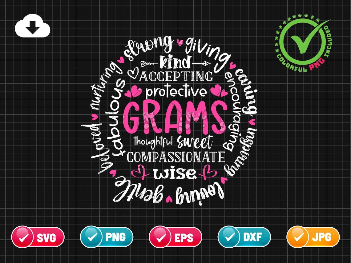 Grams SVG PNG Grams Definition Svg Grandma Svg - Etsy