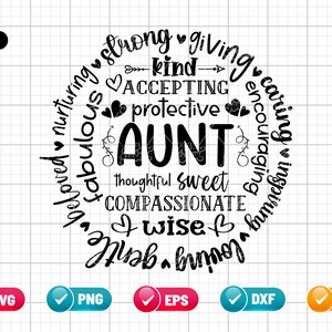 Aunt SVG PNG EPS | Aunt Definition Svg | Auntie Svg | Family Svg | Gifts for Aunt | Blessed Aunt ...