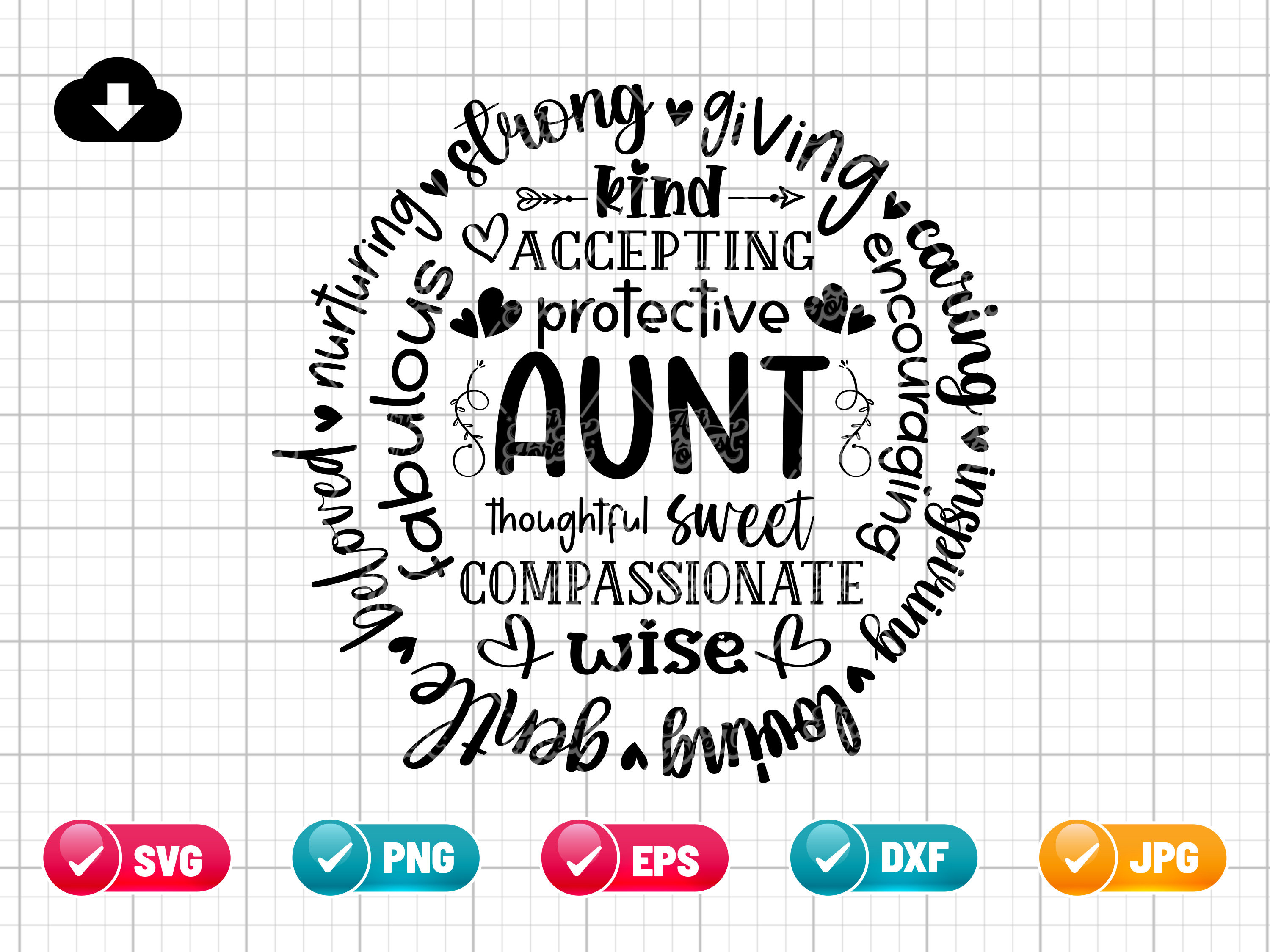 Aunt SVG PNG EPS | Aunt Definition Svg | Auntie Svg | Family Svg ...