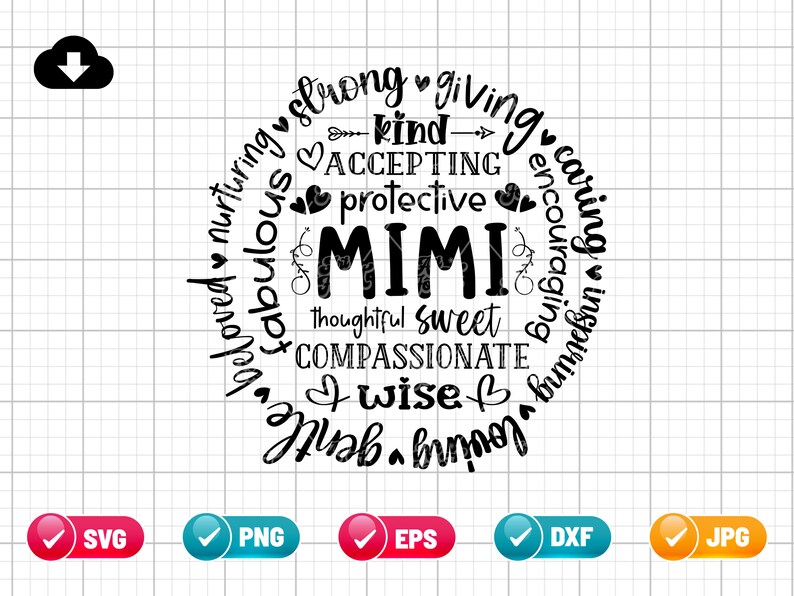 Mimi SVG PNG EPS | Mimi Definition Svg | Grandma Svg | Grandmother Svg ...