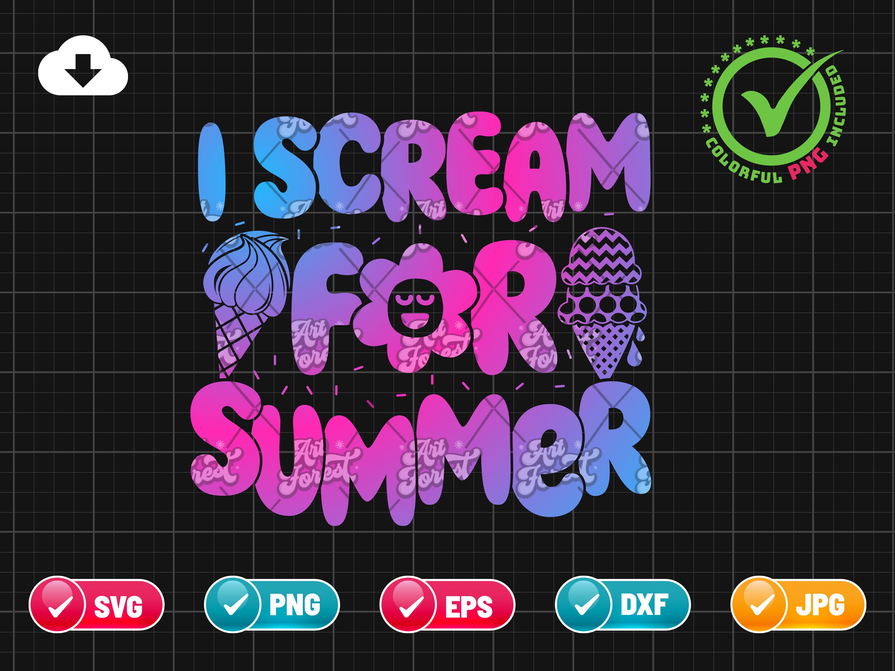 I Scream for Summer SVG PNG EPS | Png & Cricut File Digital Download - Etsy