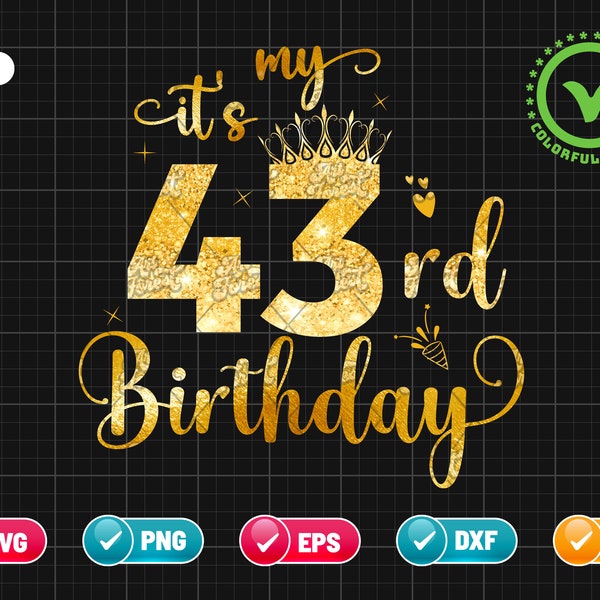 43 Birthday Svg - Etsy