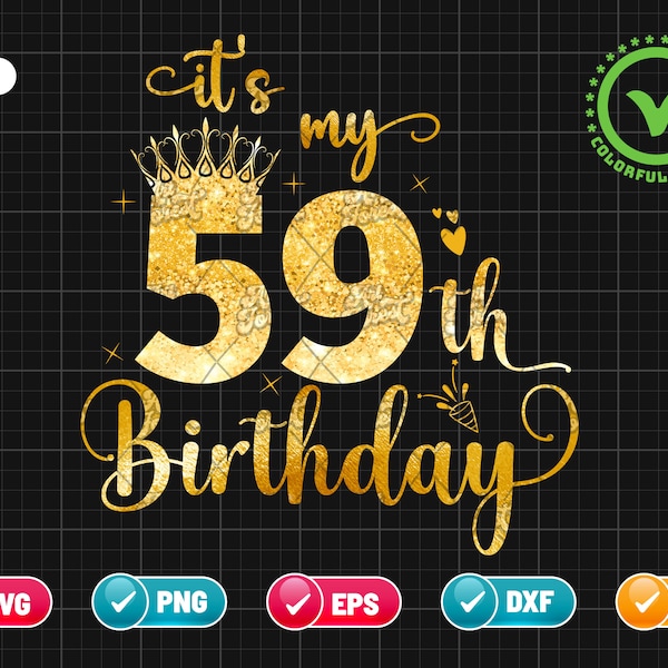 Womens 59th Birthday Png - Etsy
