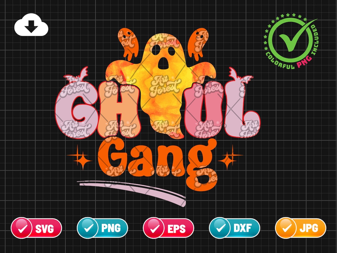 Ghoul Gang SVG PNG EPS Halloween Svg Ghoul Svg Ghost Svg Bat Svg Png ...