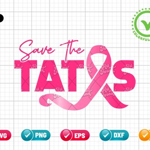 Save the Tatas SVG PNG EPS | Breast Cancer Awareness Shirt | Breast ...