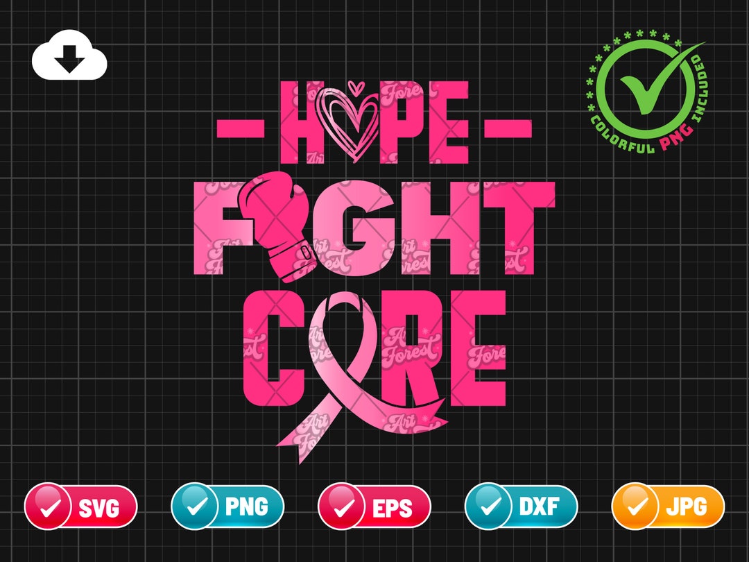 Hope Fight Cure SVG PNG EPS | Breast Cancer Awareness | Fight Cancer ...