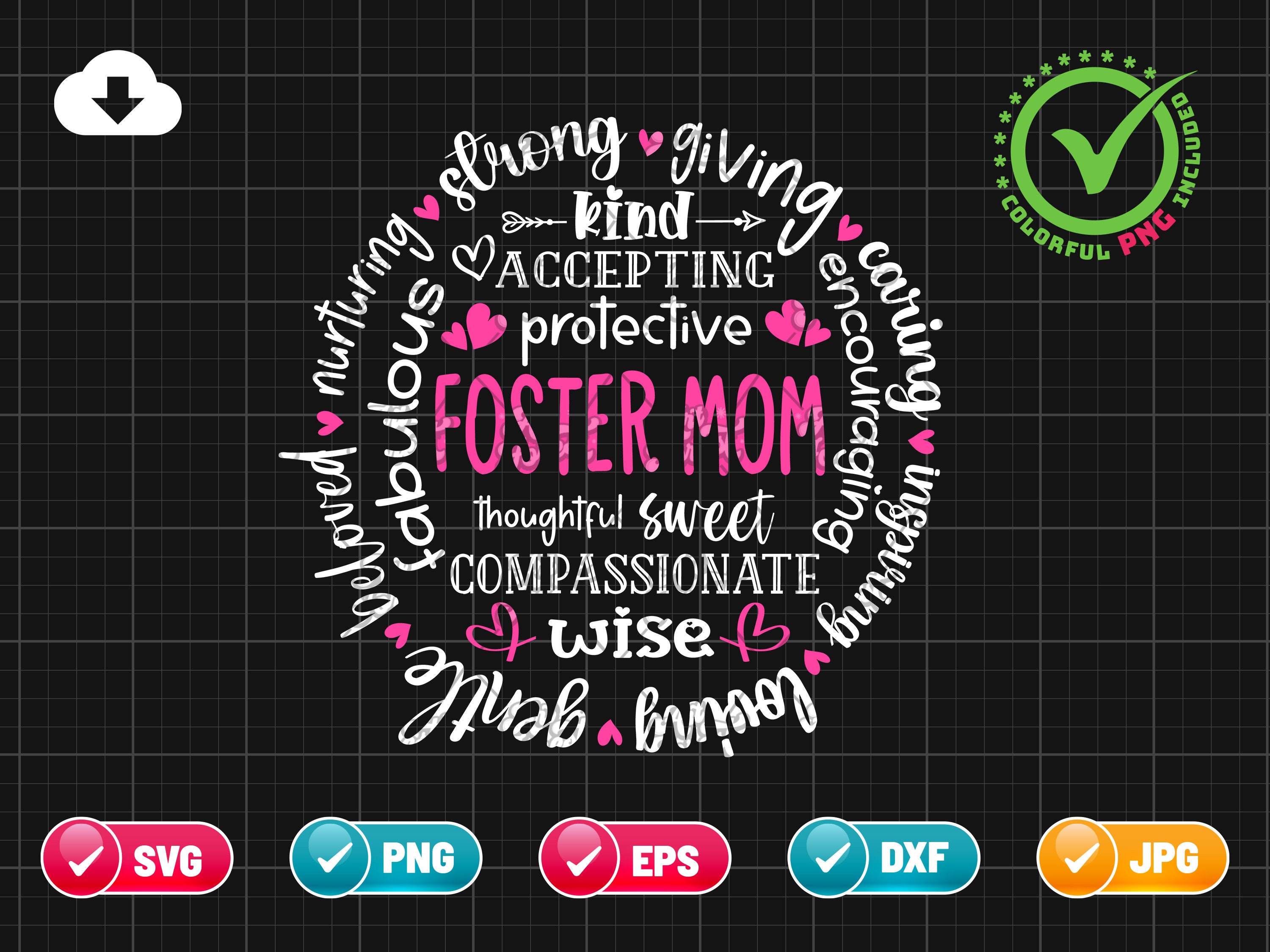 Foster Mom SVG PNG EPS | Mom Svg | Mothers Day Svg | Mom Gifts Idea ...