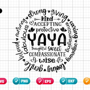 Yaya SVG PNG EPS | Yaya Definition Svg | Grandma Svg | Grandmother Svg ...