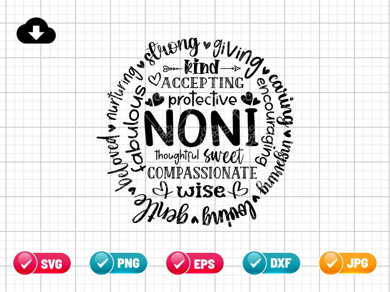 Noni SVG PNG EPS Noni Definition Svg Grandma Svg Grandmother Svg Nana ...