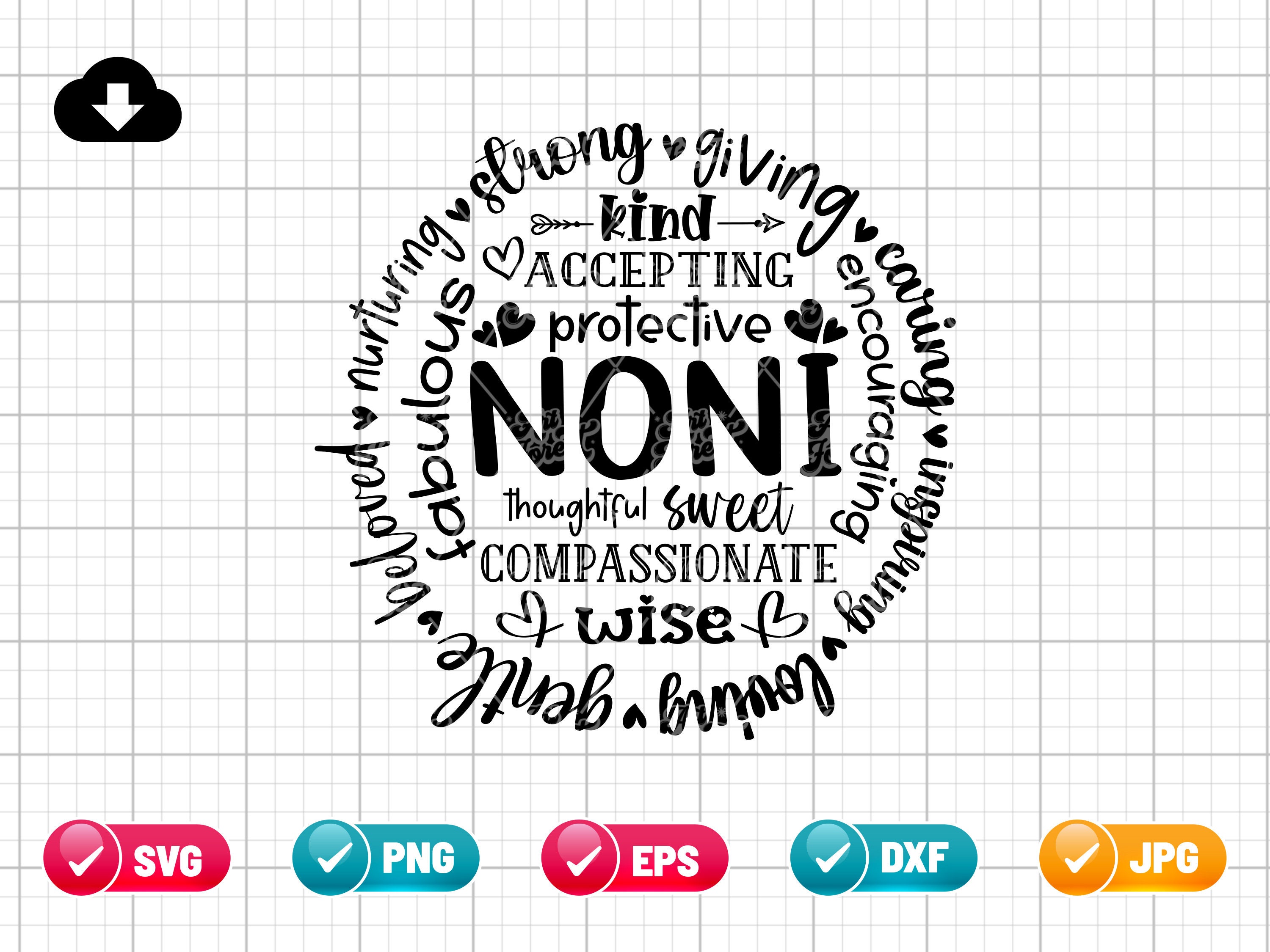 Noni SVG PNG EPS Noni Definition Svg Grandma Svg Grandmother Svg Nana ...