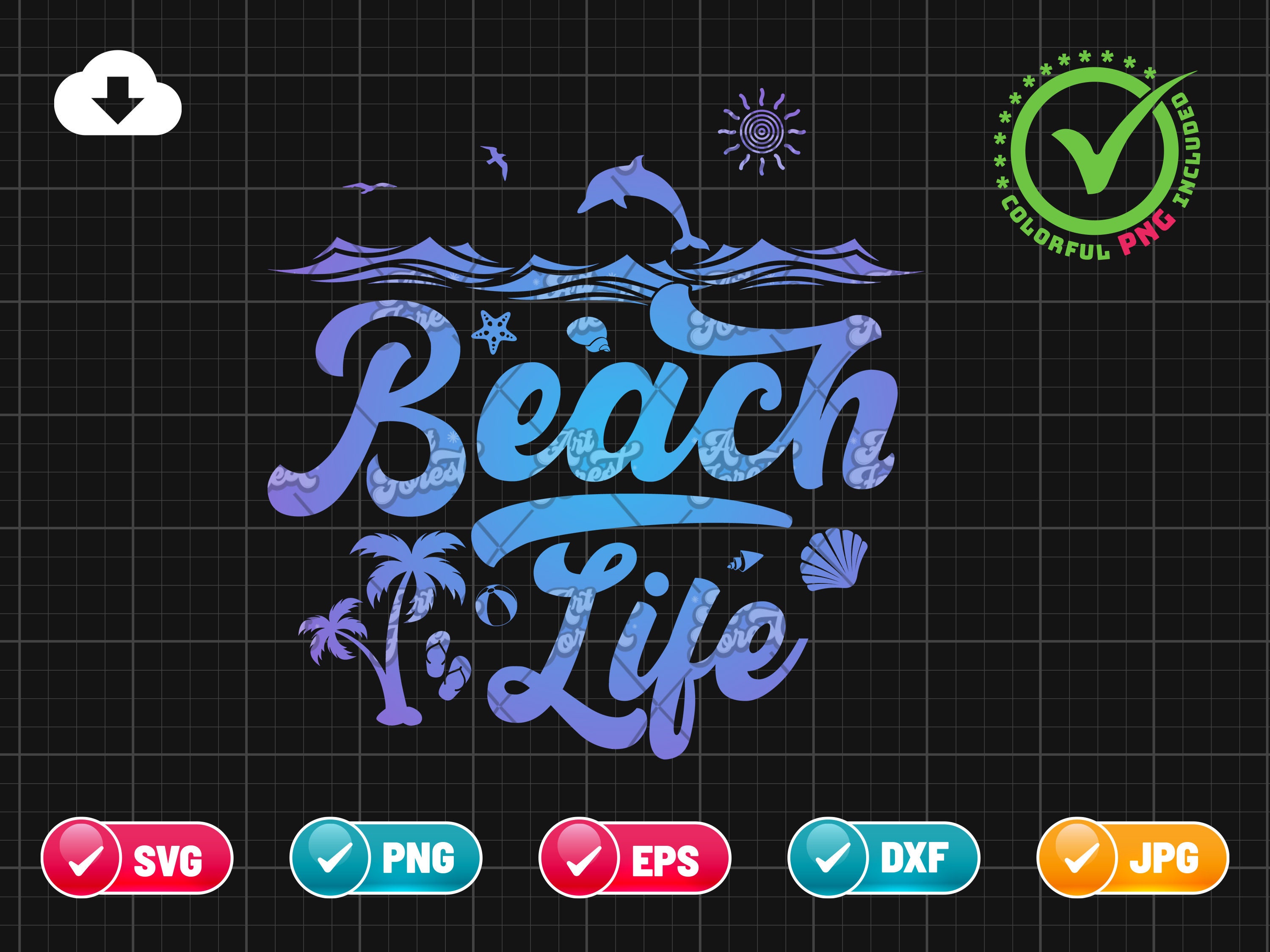 Beach Life SVG PNG EPS Beach Svg Vacation Svg Summer Svg Summer ...
