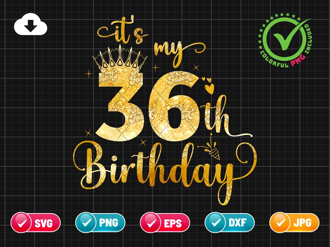 It’s My 36th Birthday SVG EPS PNG | Birthday Svg | 36 Years Old Svg ...