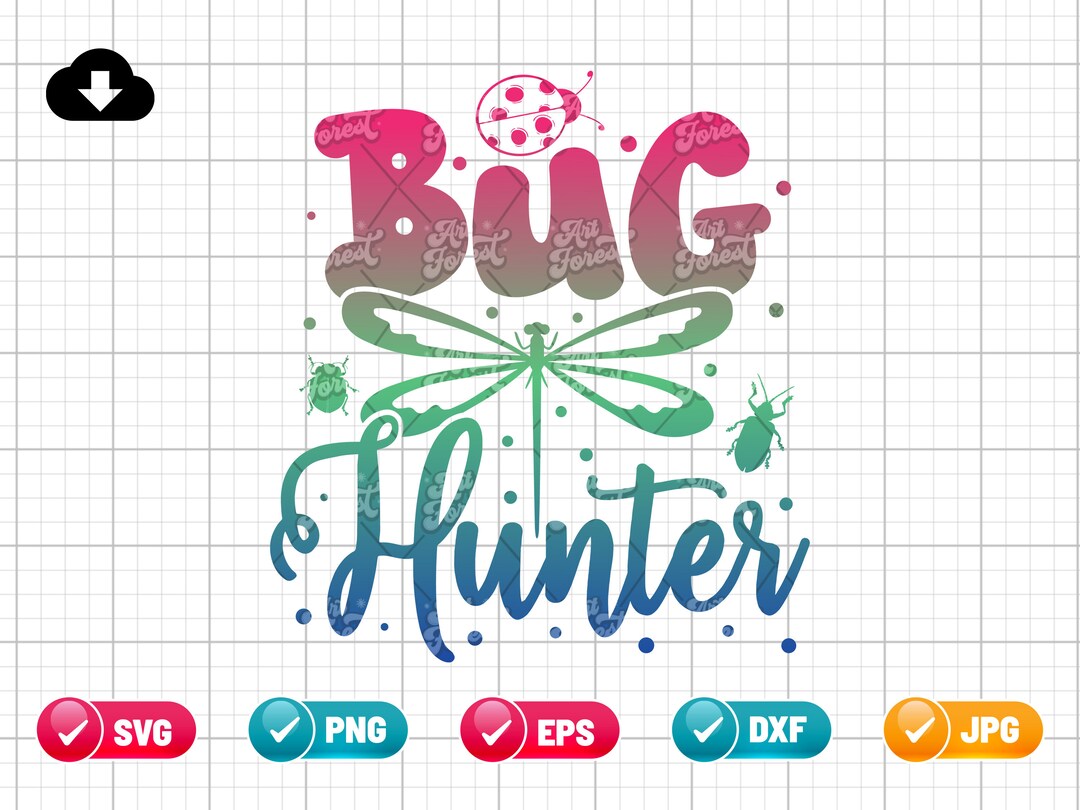 Bug Hunter SVG PNG EPS | Bug Svg | Hunting Svg | Bug Catching Svg ...