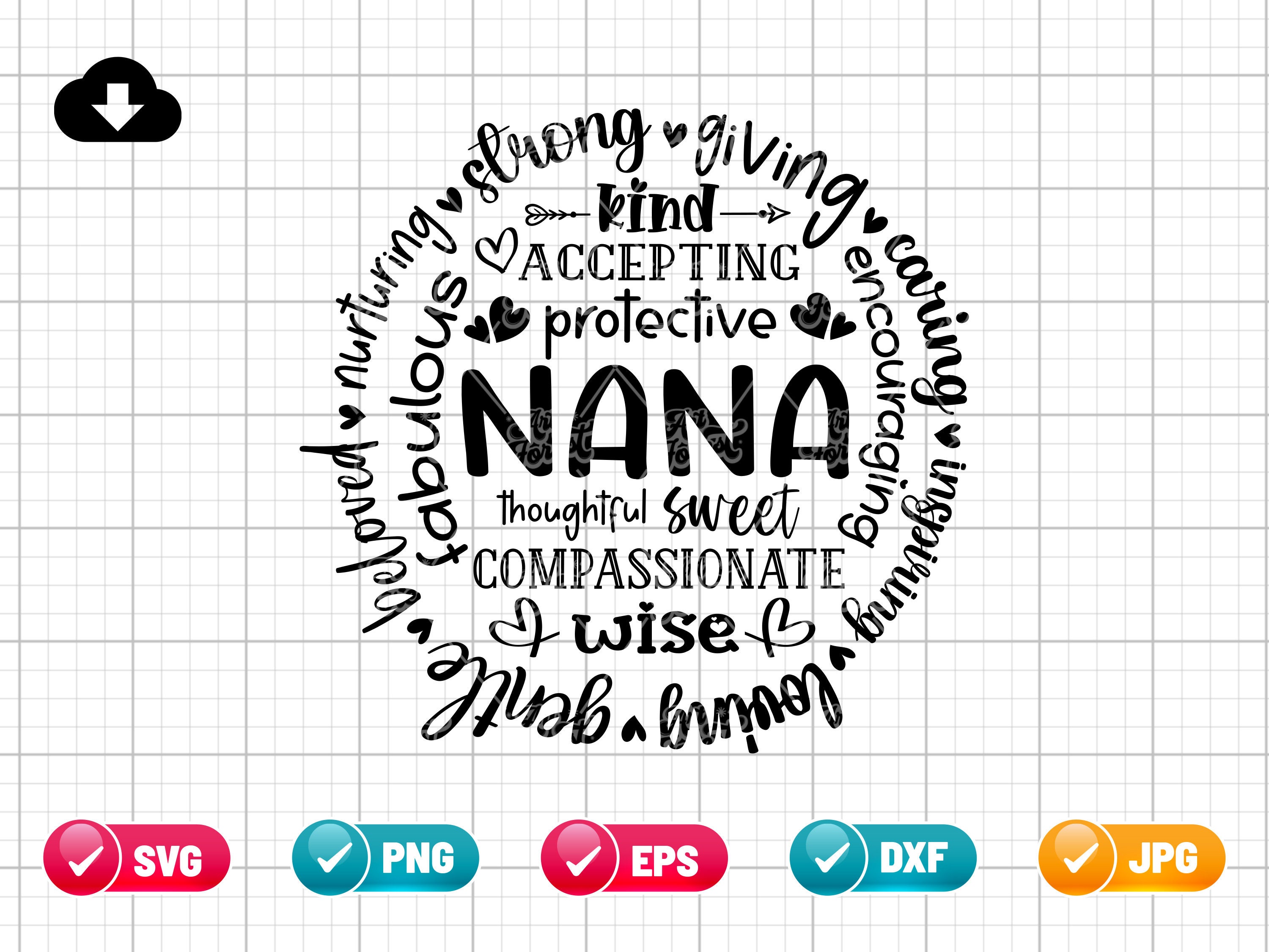 Nana SVG PNG | Nana Definition Svg | Grandma Svg | Grandmother Svg ...
