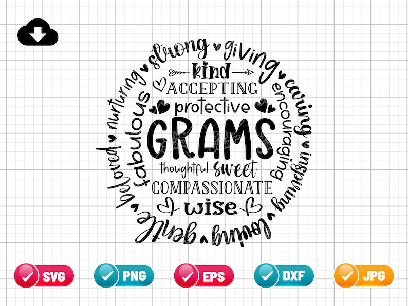 Grams SVG PNG Grams Definition Svg Grandma Svg - Etsy