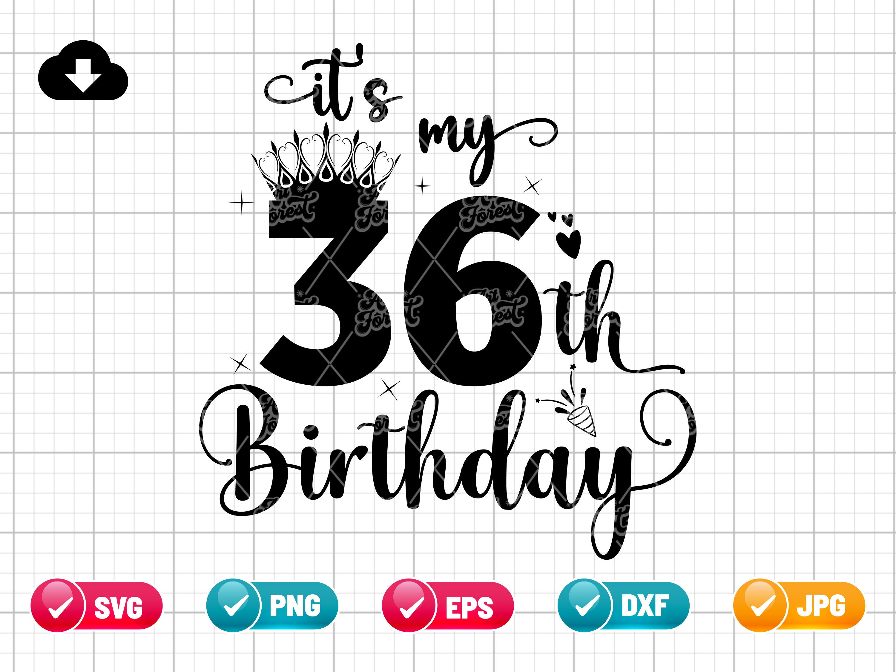 Its My 36th Birthday SVG EPS PNG Birthday Svg 36 Years - Etsy